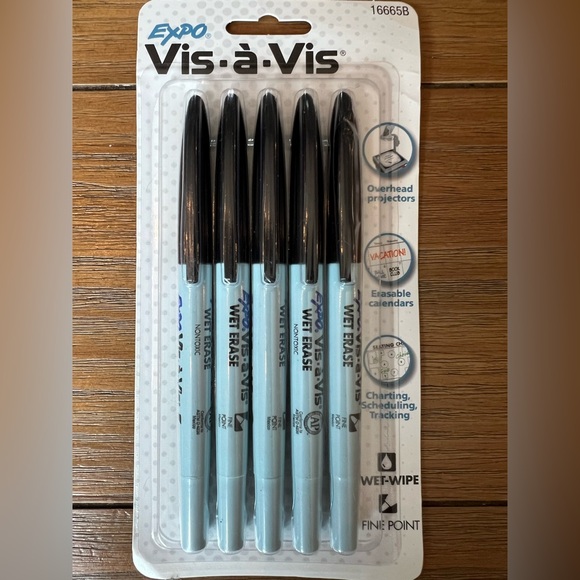 expo | Office | Vis A Vis Overhead Projection Pens Black Fine Point New ...